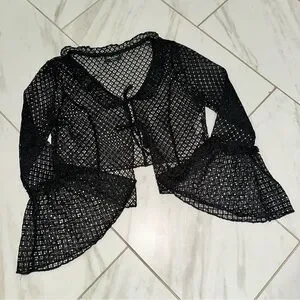 Jolie & Joy by FCT With Love | Tops | Jolie Joy Black Crochet Bell ...